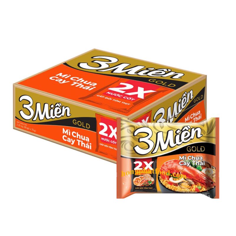3 Mien Gold Thai Sour And Hot Shrimp Instant Noodles 75g – Davico vina ...